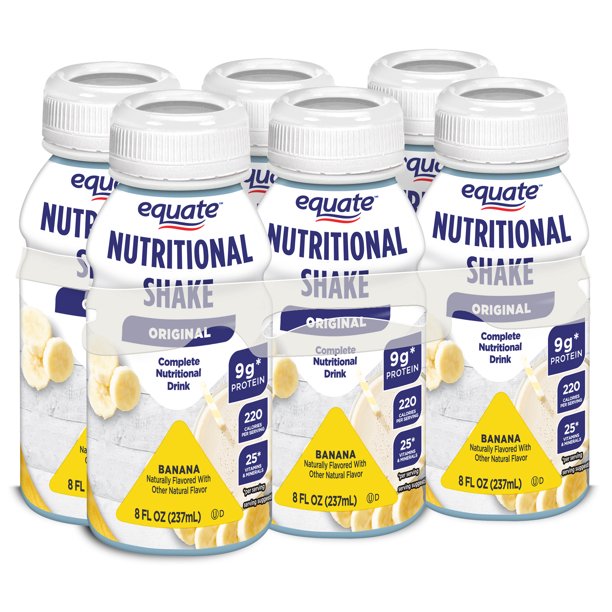 Equate Original Nutritional Drink, Banana, 8 fl oz, 6 Pack - Walmart ...
