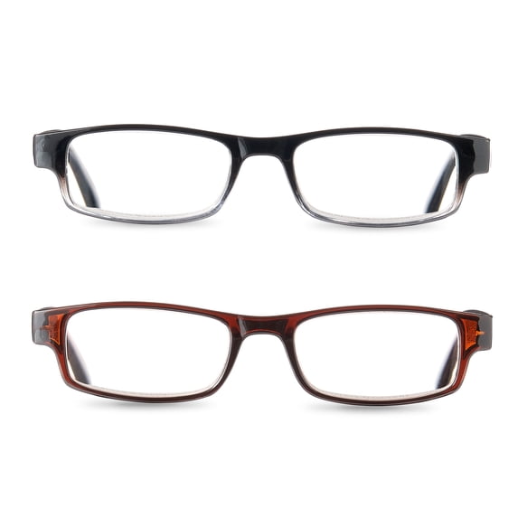 Equate Phoenix Value 2-Pack Unisex Rectangular Reading Glasses with ...