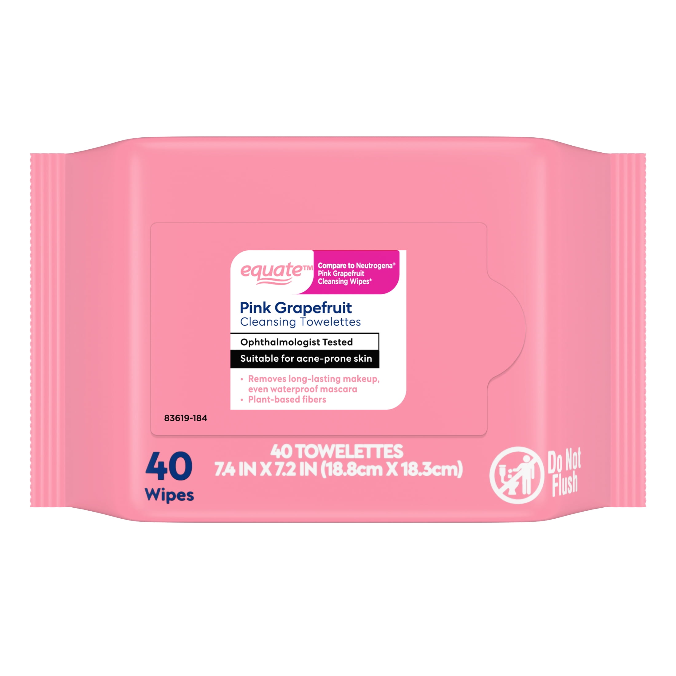 Equate Pink Grapefruit Cleansing Towelettes, 40 Count - Walmart.com