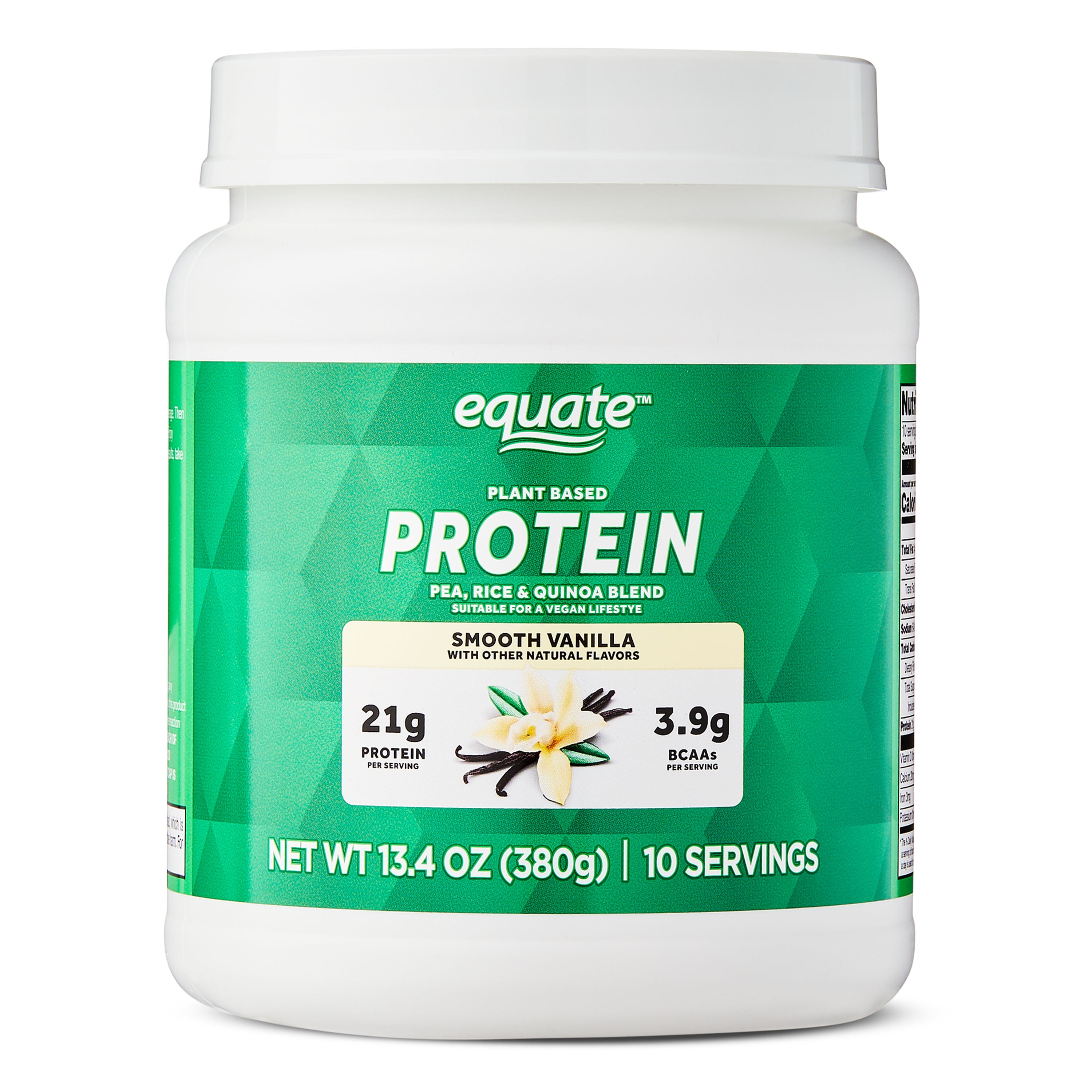 Equate Plant-Based Protein Supplement, Smooth Vanilla, 13.4 Ounces ...