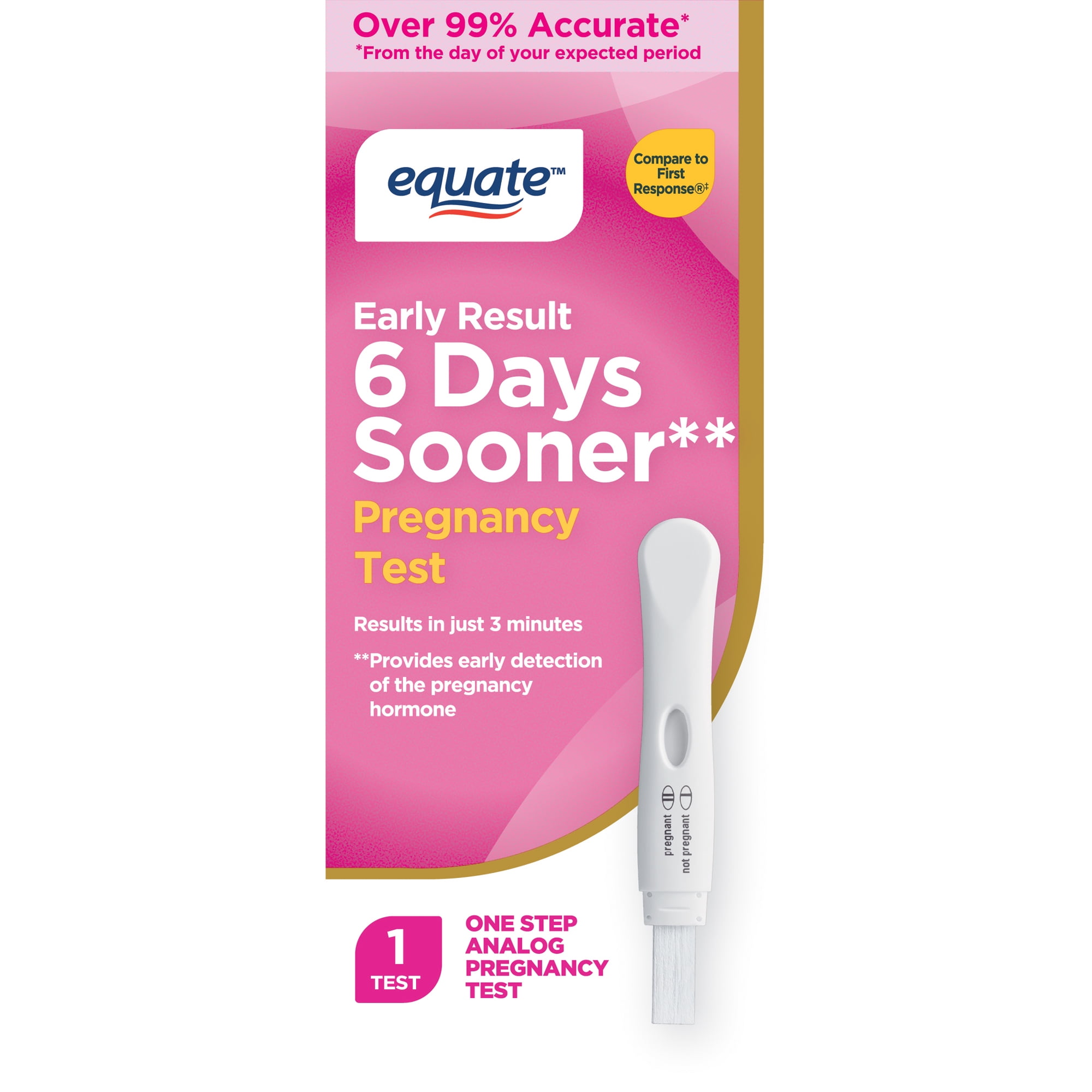 Equate Early Result Analog Pregnancy Test, 1 Count, Test 6 Days Sooner ...