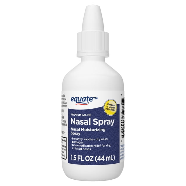 Equate Premium Saline Nasal Spray, Non-Medicated Relief for Dry ...