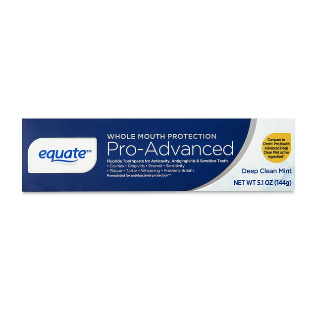 Equate Pro-Advanced Toothpaste, Deep Clean Mint, 5.1 oz - Walmart.com