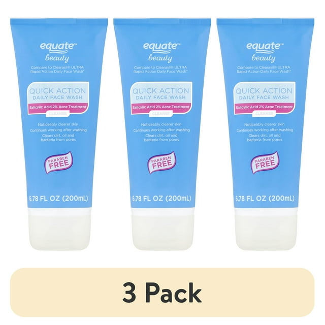 (3 pack) Equate Quick Action Daily Face Wash, 6.78 fl oz - Walmart.com