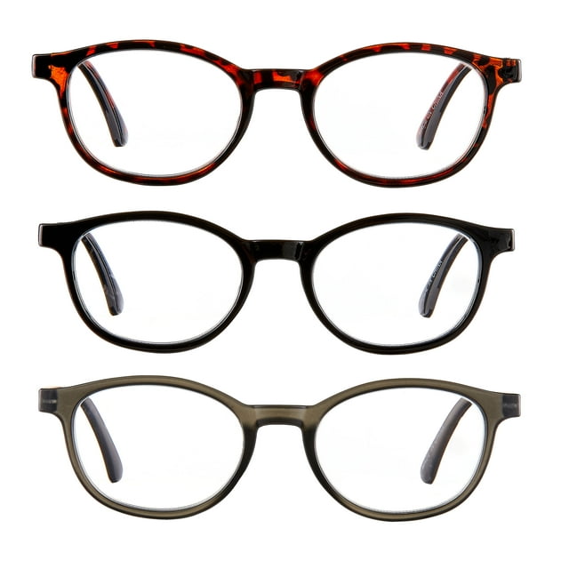 Equate 3-pack Unisex Rectangular Reading Glasses Ts-1011, +1.75 HSA/FSA Eligible - Walmart.com