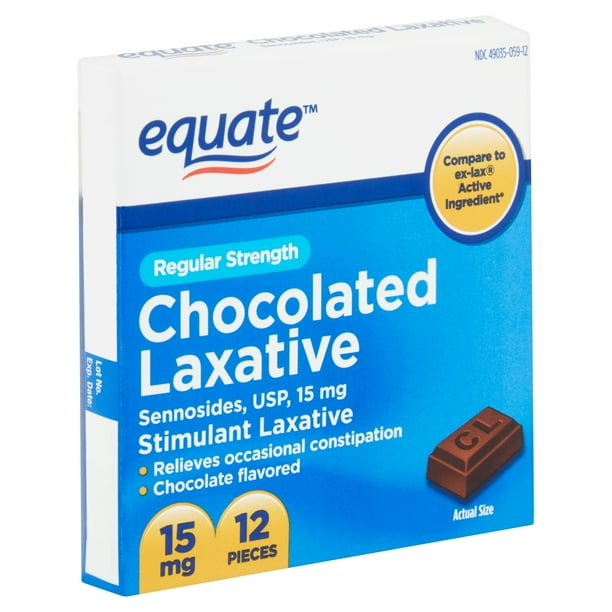 Equate Regular Strength Chocolate Stimulant Laxative, 15 mg, 12 Count ...