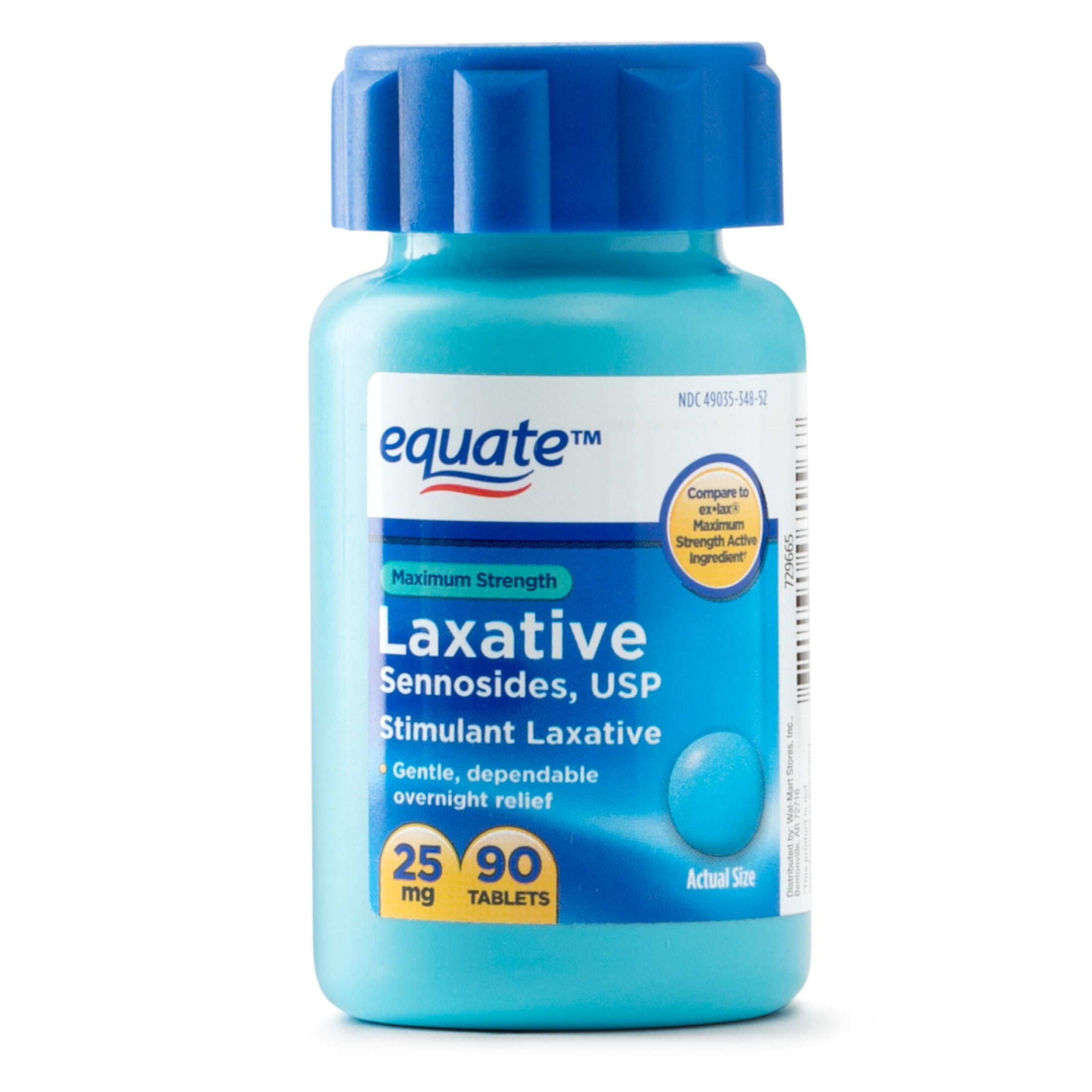 Equate Sennosides Laxative Tablets for Adult Constipation, 25 mg, 90 Ct ...