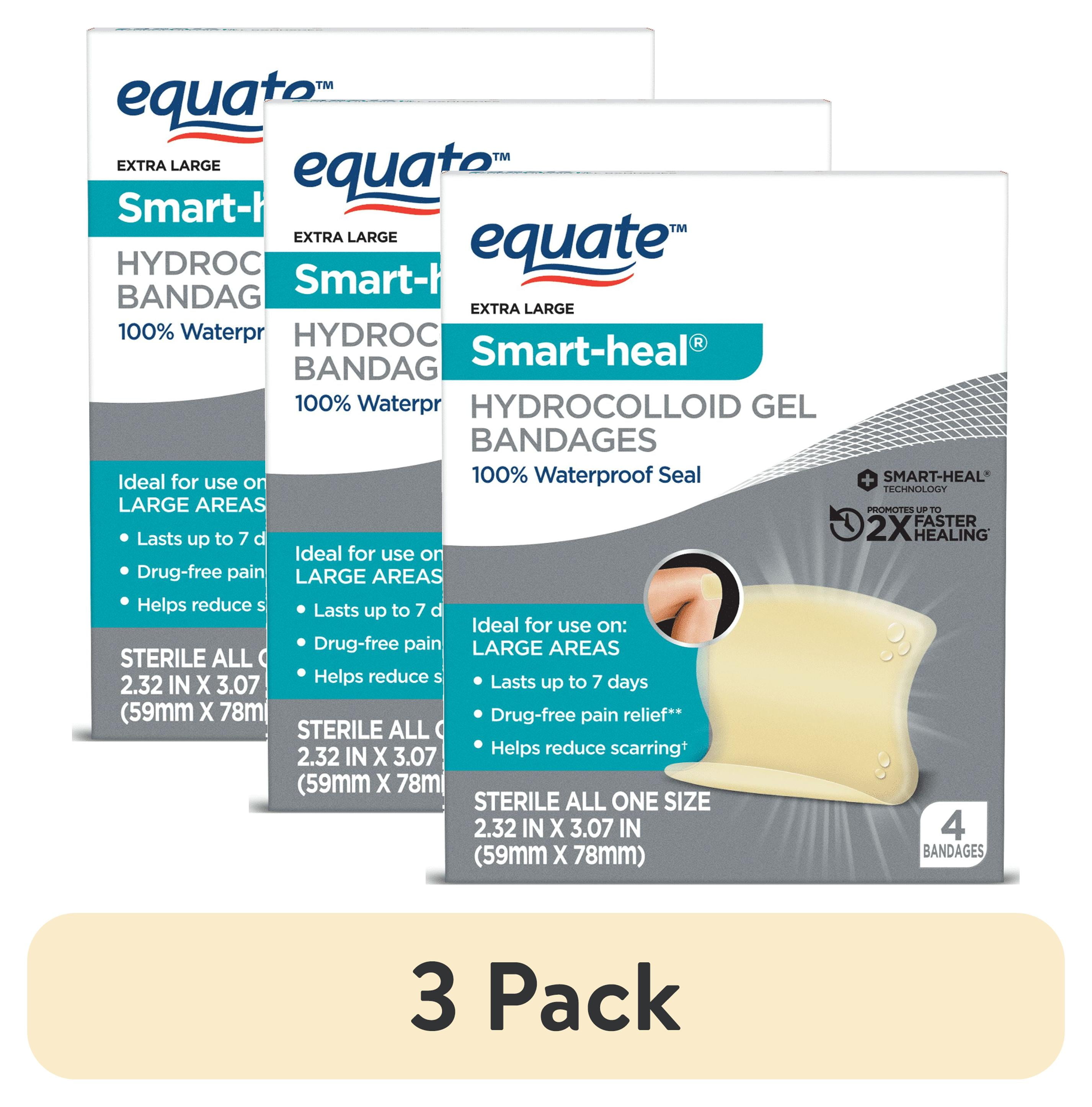 (3 pack) Equate Smart Heal Hydrocolloid Gel Bandages, 2" x 3", 4 Count ...