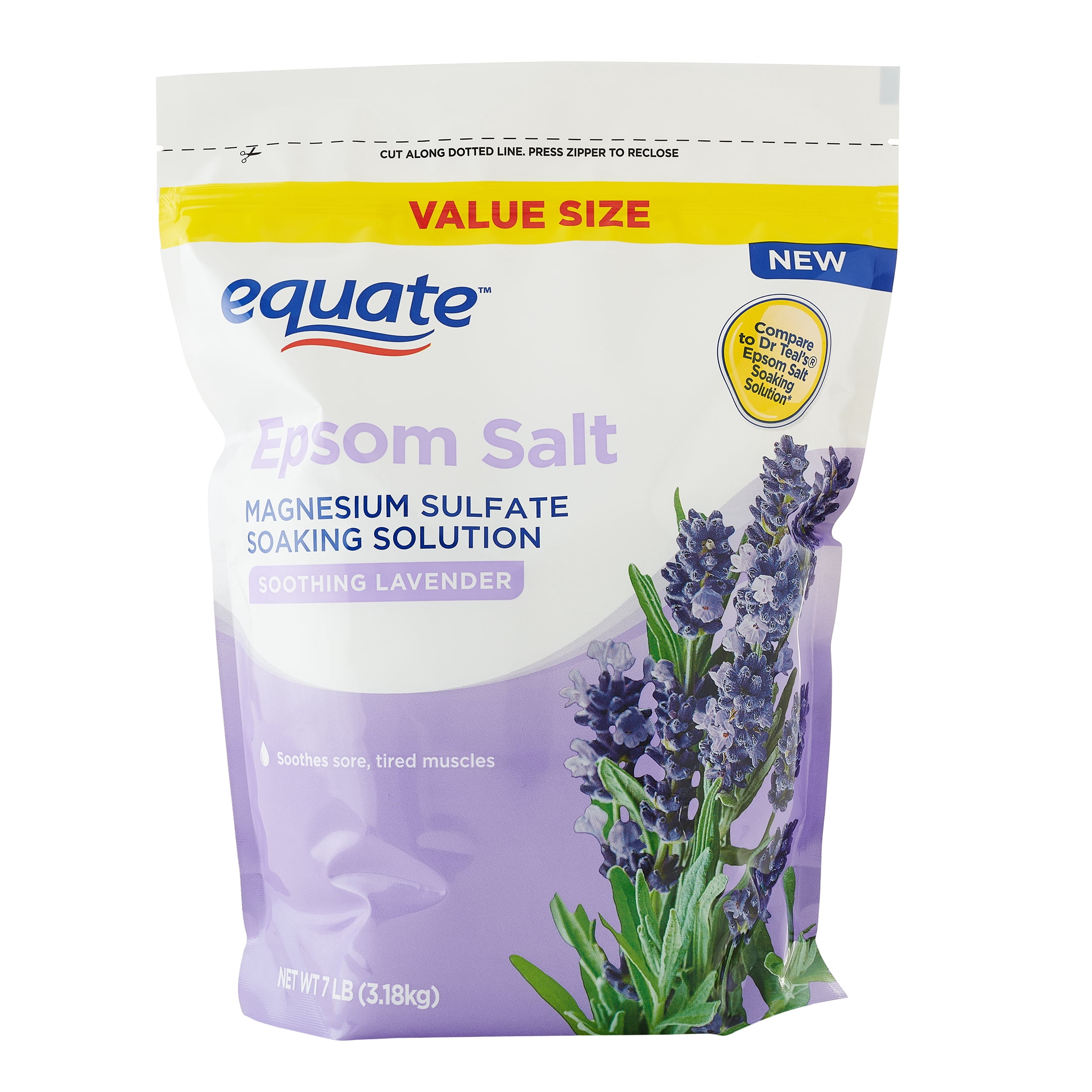 Equate Epsom Salt, Soothing Lavender, 7 lb, Compare to Dr Teal's® Epsom ...