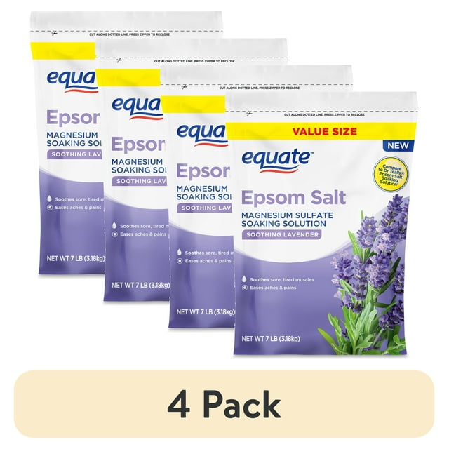 (4 pack) Equate Soothing Lavender Epsom Salt, Value Size, 7 lb ...