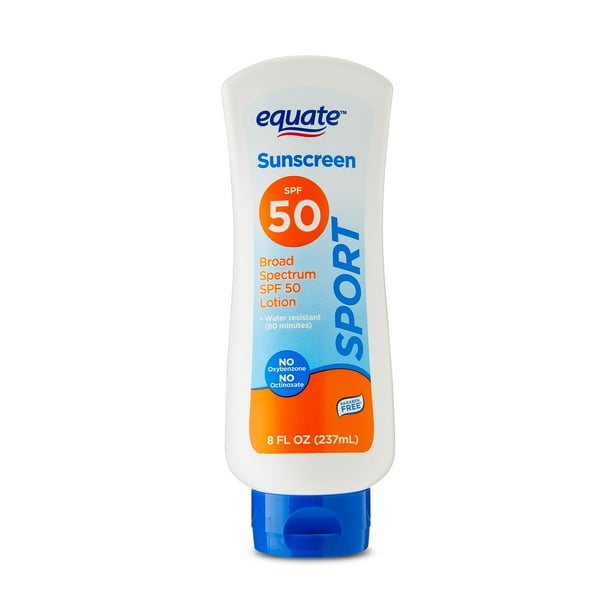 Equate Sport Broad Spectrum Sunscreen Lotion, SPF 50, 8 fl oz - Walmart ...