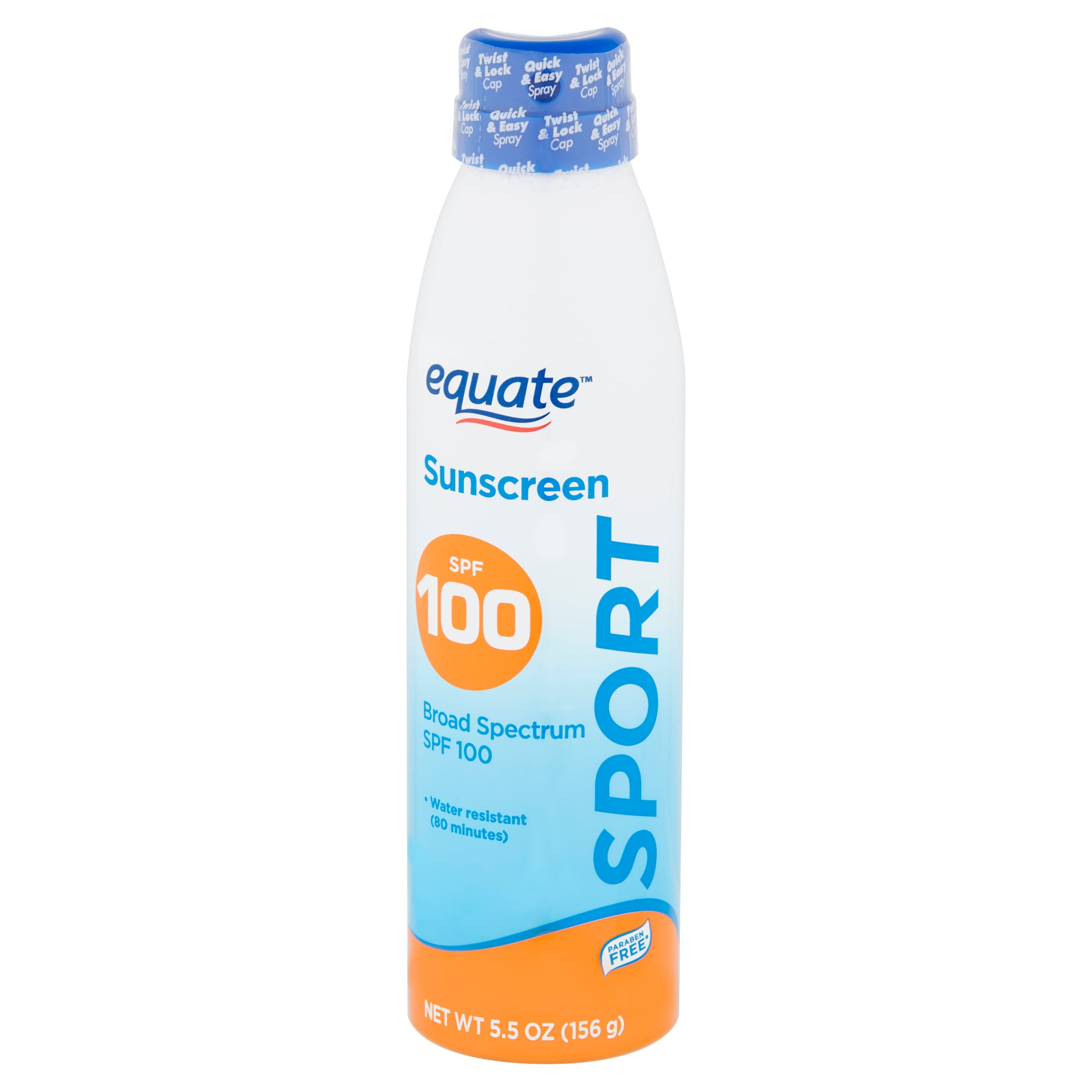 Equate Sport Broad Spectrum Sunscreen Spray, SPF 100, 5.5 oz HSA/FSA ...