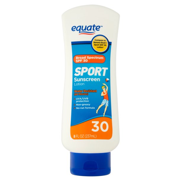 Equate Sport Sunscreen Lotion Broad Spectrum, SPF 30, 8 Fl Oz - Walmart ...