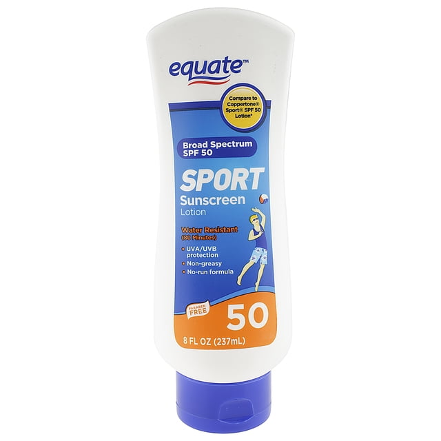 Equate Sport Sunscreen Lotion Broad Spectrum, SPF 50, 8 fl oz - Walmart ...