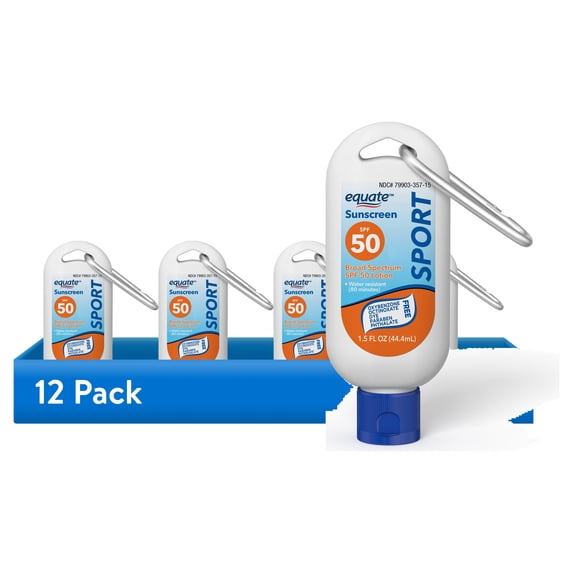 (12 pack) Equate Sport Broad Spectrum Sunscreen Lotion with Key Chain ...
