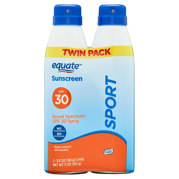 Equate Sport Sunscreen Spray, SPF 30, 11 oz, 2 Count - Walmart Business ...