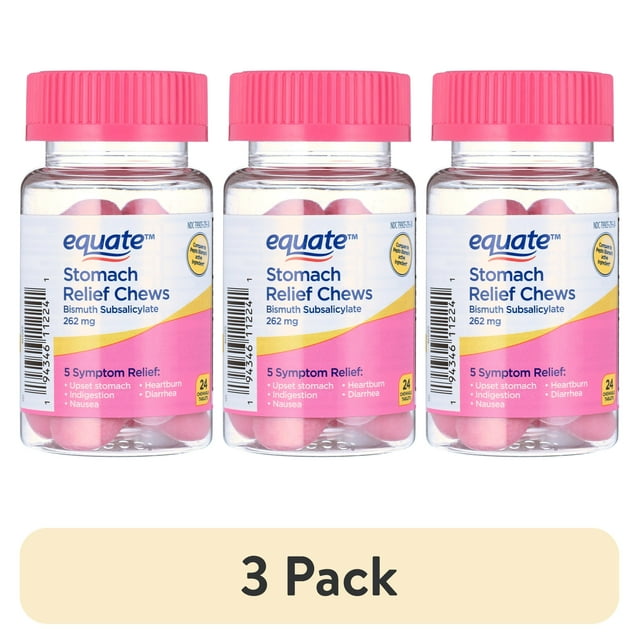 (3 pack) Equate Stomach Relief Chews, 24 Count - Walmart.com