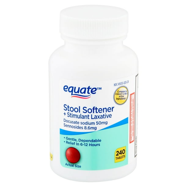 Equate Stool Softener Plus Stimulant Laxative Tablets for Constipation ...