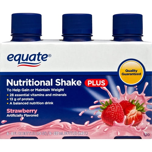 Equate Strawberry Nutritional Muscle-Building Shake 48 fl oz - Walmart.com