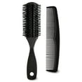 Equate Styling Brush and Comb Set, Black, 2 Pieces for Detangling and ...