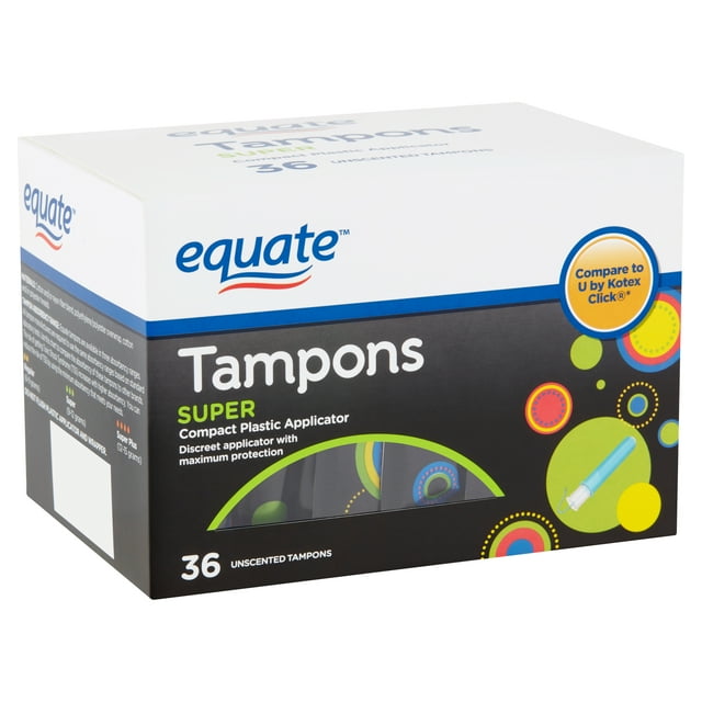 Equate Super Absorbency Unscented Tampons with Compact Plastic ...