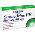 Equate Suphedrine PE Sinus & Allergy Tablets, 24ct HSA/FSA Eligible ...