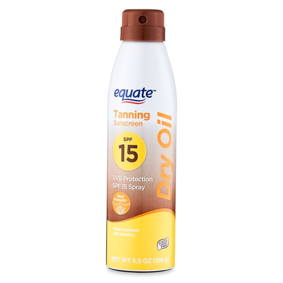 Equate Tanning Dry Oil Sunscreen Spray SPF 15 5.5 oz - Walmart.com