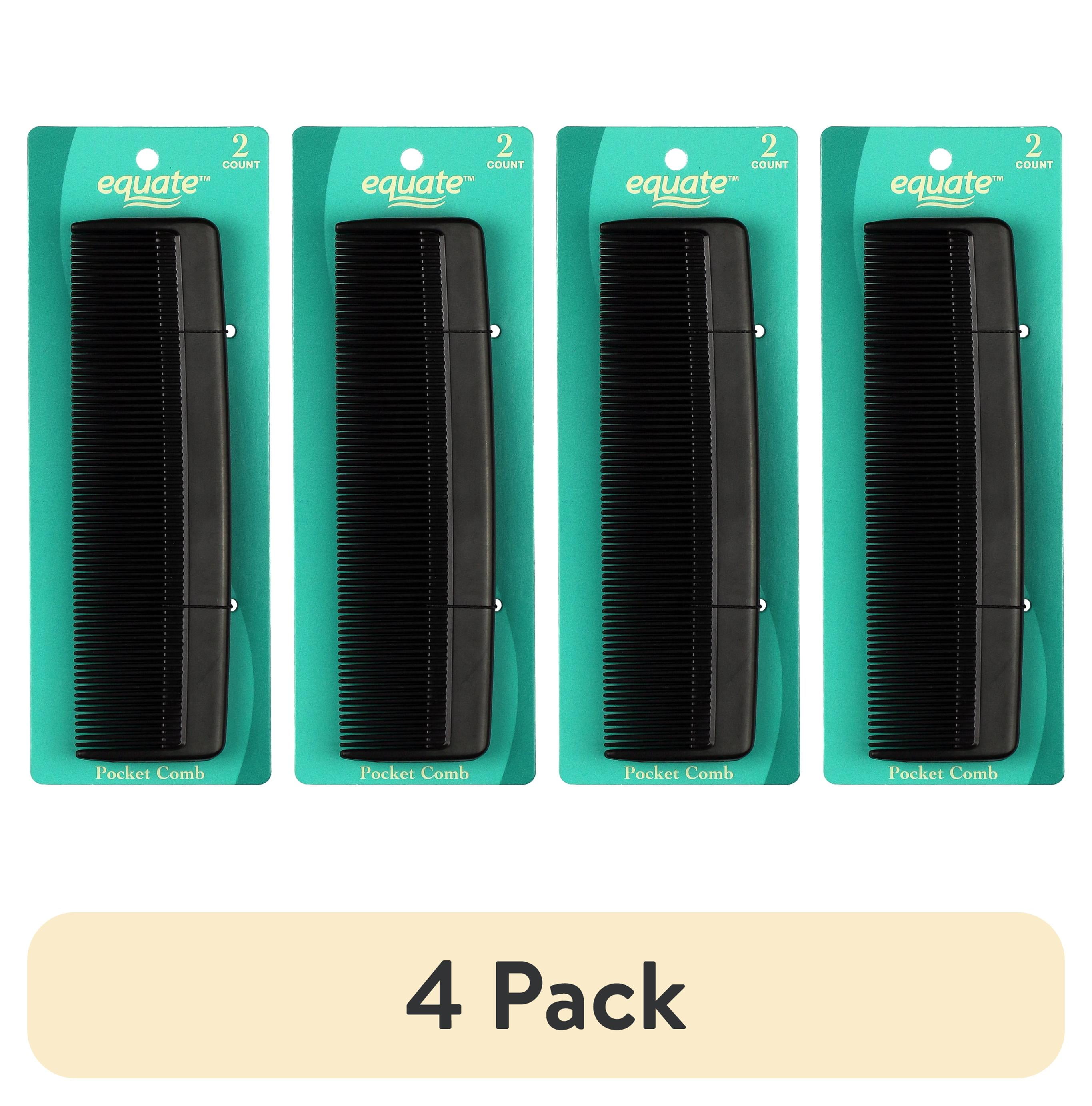 (4 pack) Equate Teasing Pocket Comb, 2 Count, Black - Walmart.com