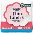 Equate Thin Panty Liners, Regular Length, 120 Count HSA/FSA Eligible ...
