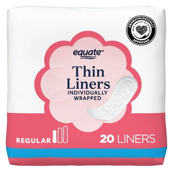 Equate Unscented Daily Freshness Thin Liners Regular Size 20 ...