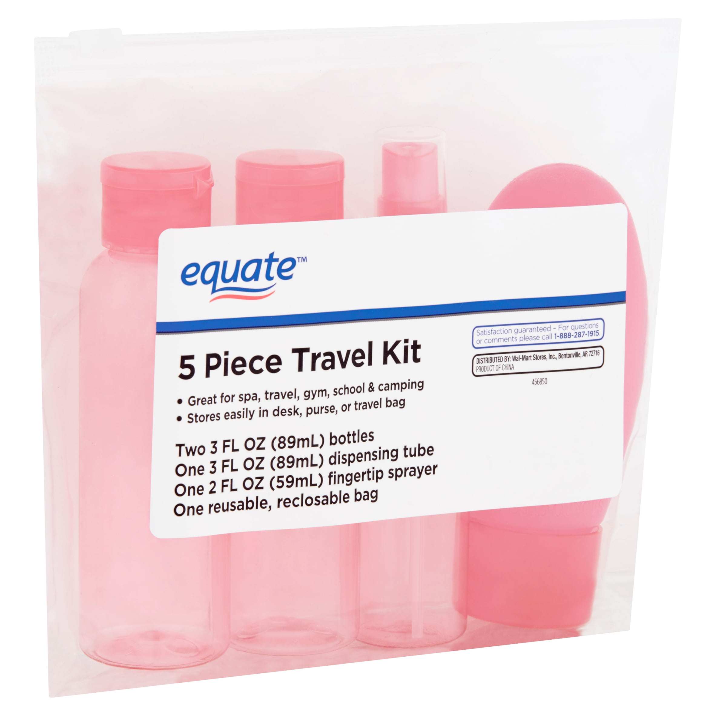 Equate Travel Kit, 5 Piece, Colors May Vary - Walmart Business Supplies