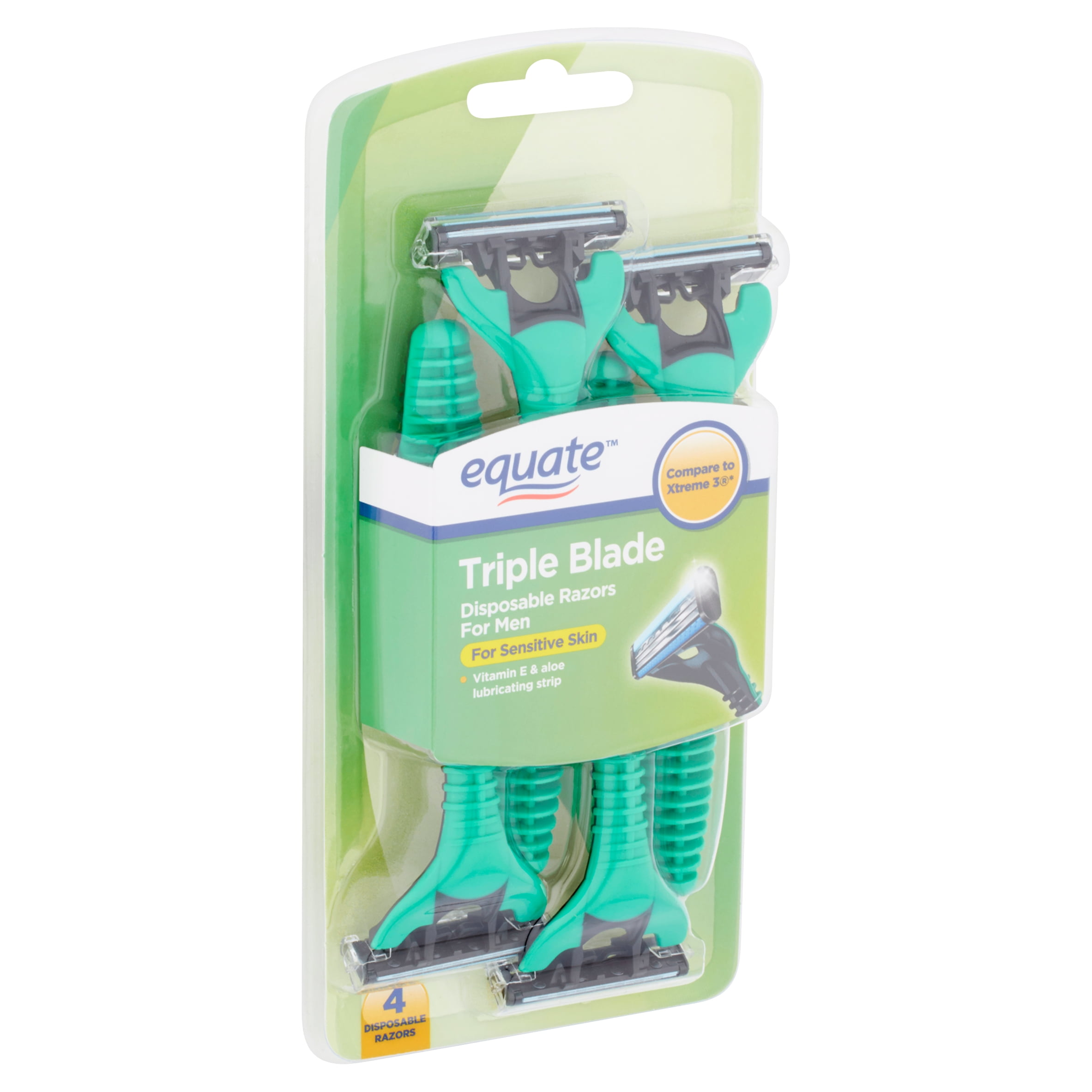 Equate Triple Blade Disposable Razors for Men, 4 count - Walmart.com