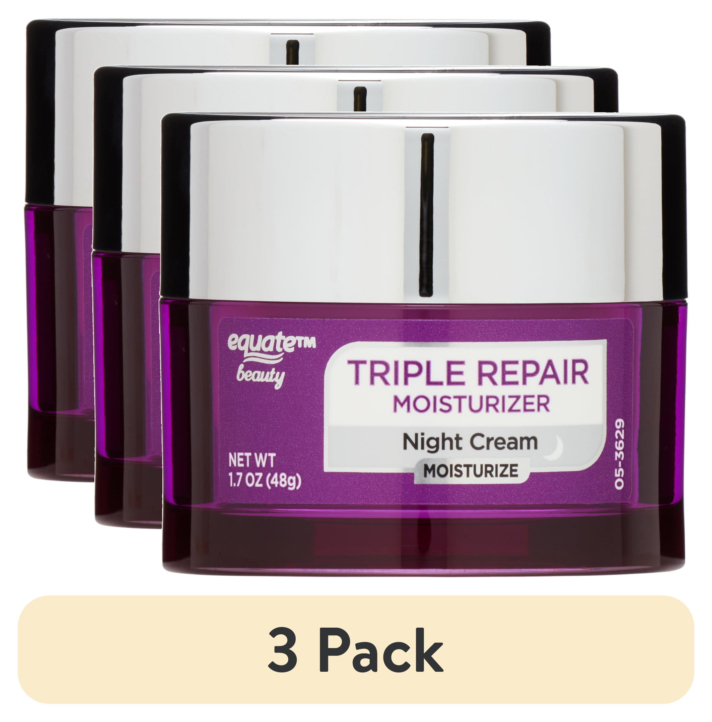 (3 pack) Equate Triple Repair Moisturizer Night Cream, All Skin Types ...