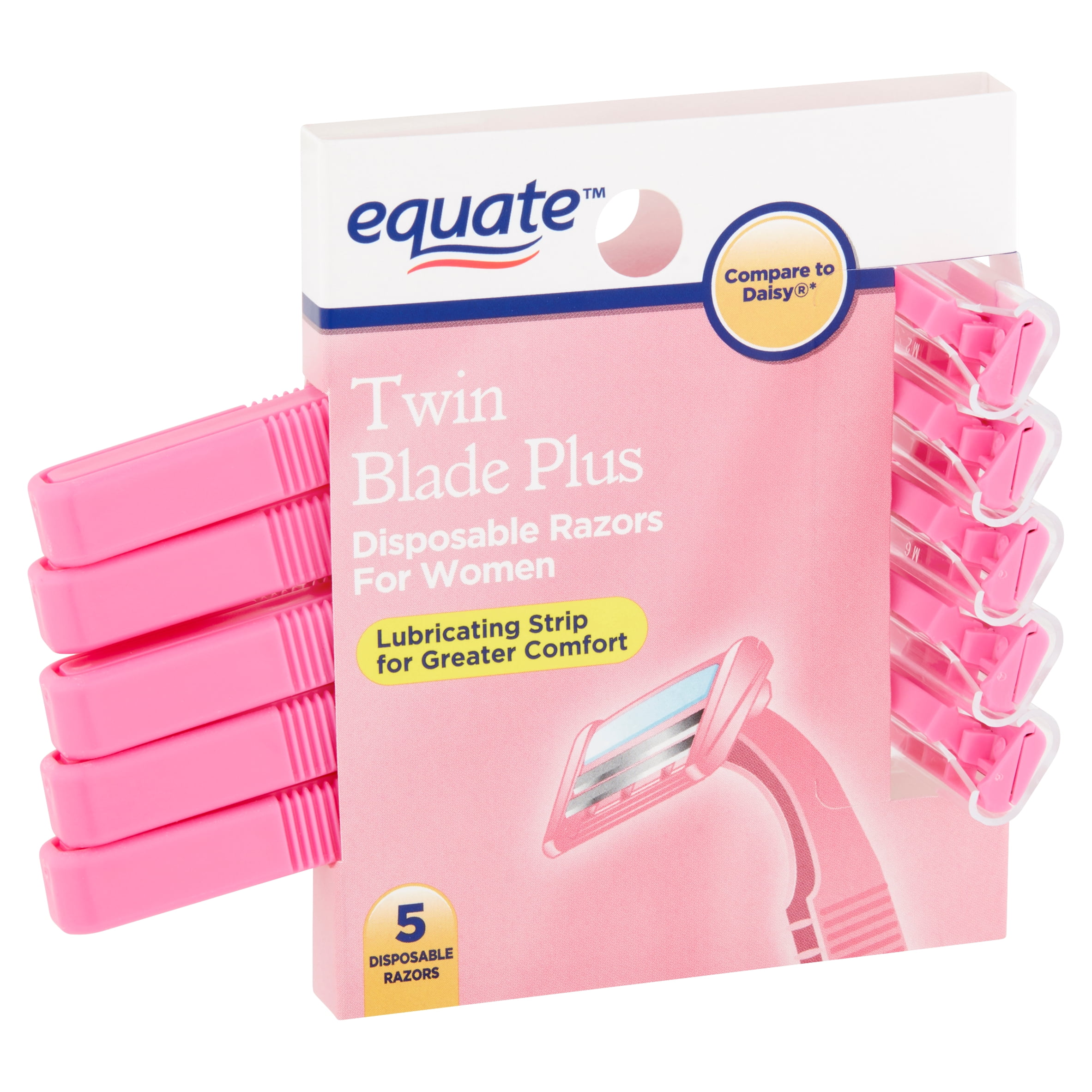 Equate Twin Blade Plus Disposable Razors for Women, 5 Count - Walmart.com