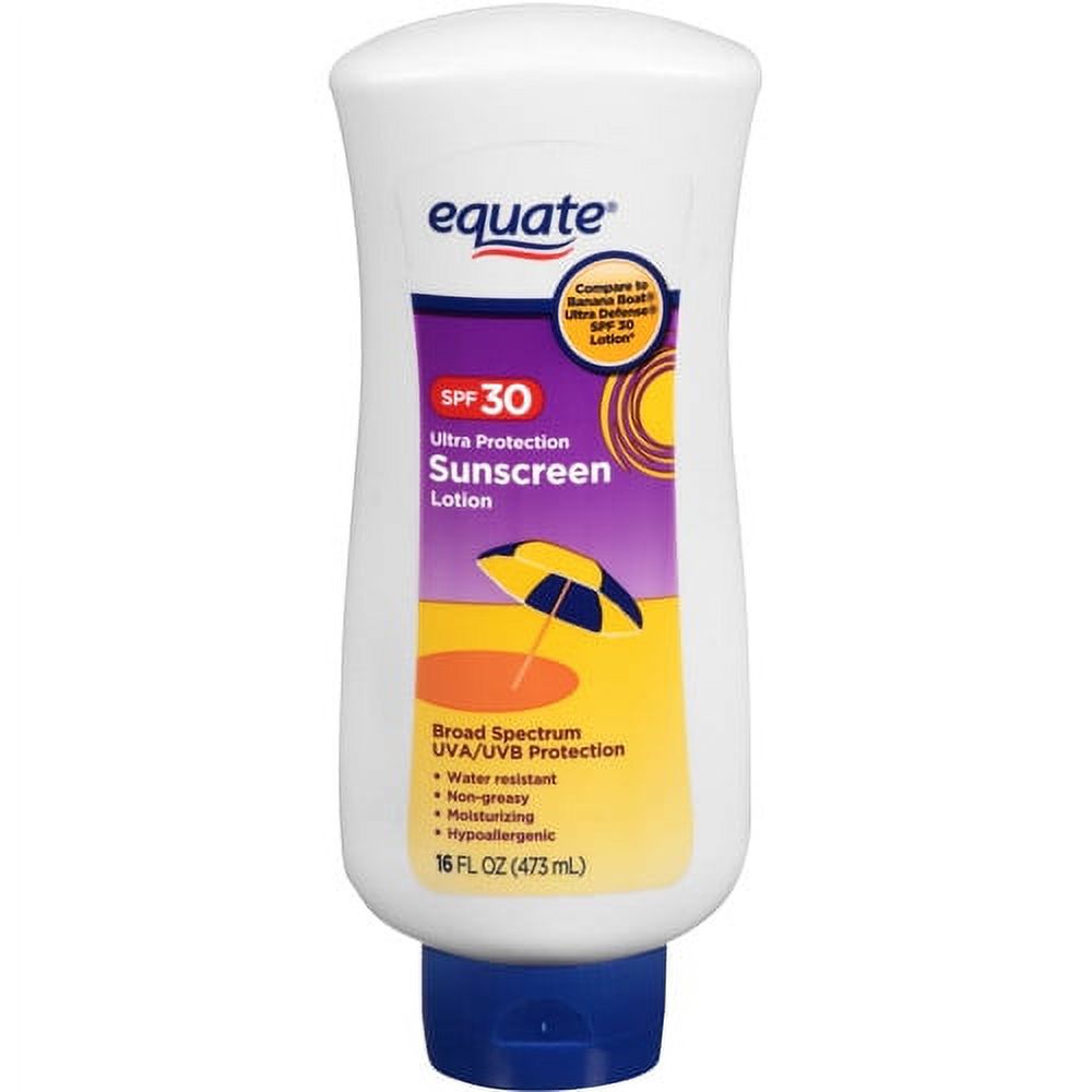 Equate Ultra Protection SPF 30 Sunscreen Lotion, 16 oz HSA/FSA Eligible ...
