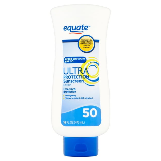 Equate Ultra Protection Sunscreen Lotion, SPF 50, 16 fl oz HSA/FSA ...