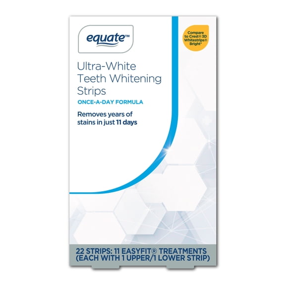 Equate 11 Day Ultra White Teeth Whitening Strips, 22 Count HSA/FSA ...