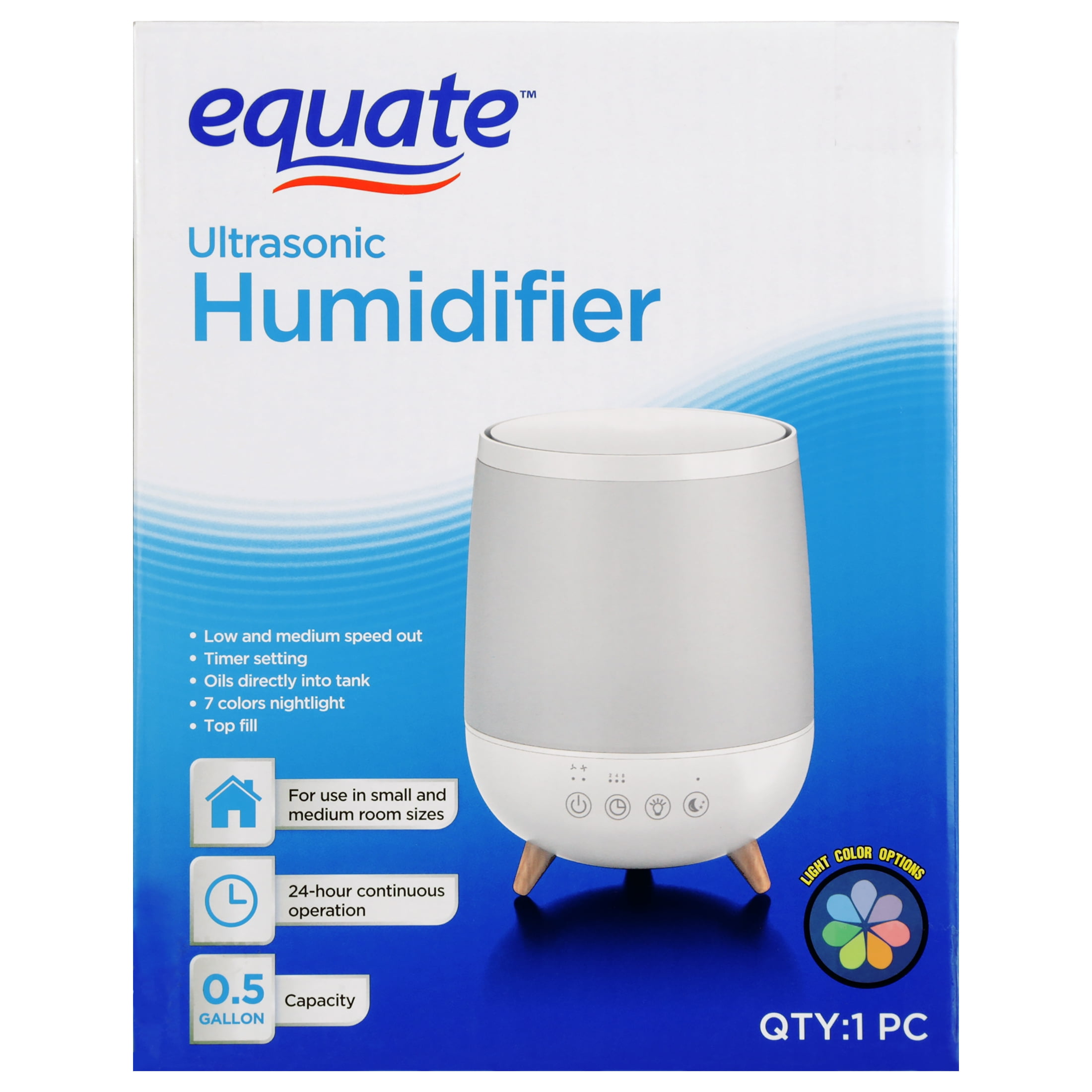 Equate Cool Mist Ultrasonic Color Changing Humidifier & Diffuser ...
