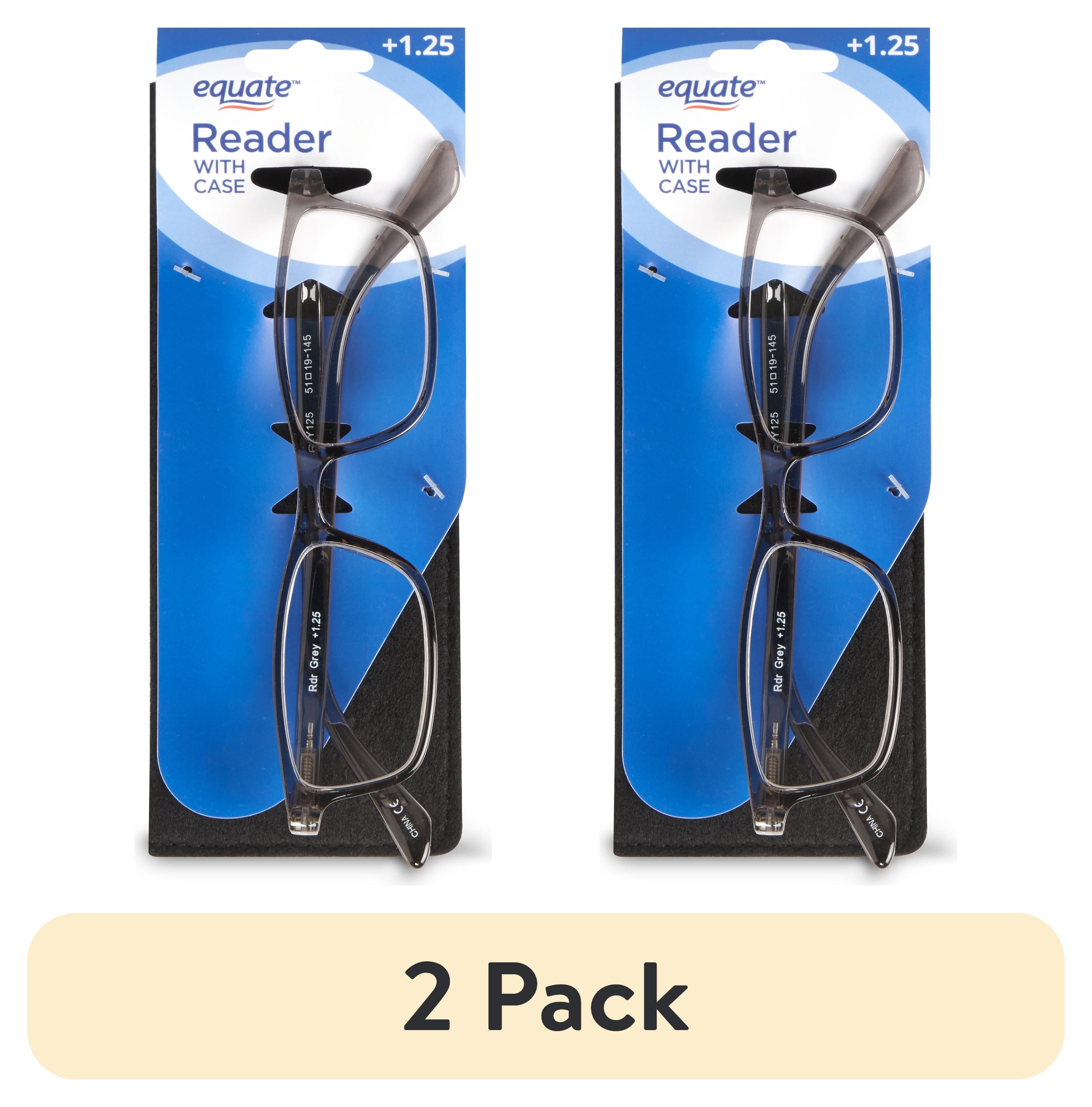 (2 pack) Equate Unisex Full Rim Reading Glasses with Case, Single ...