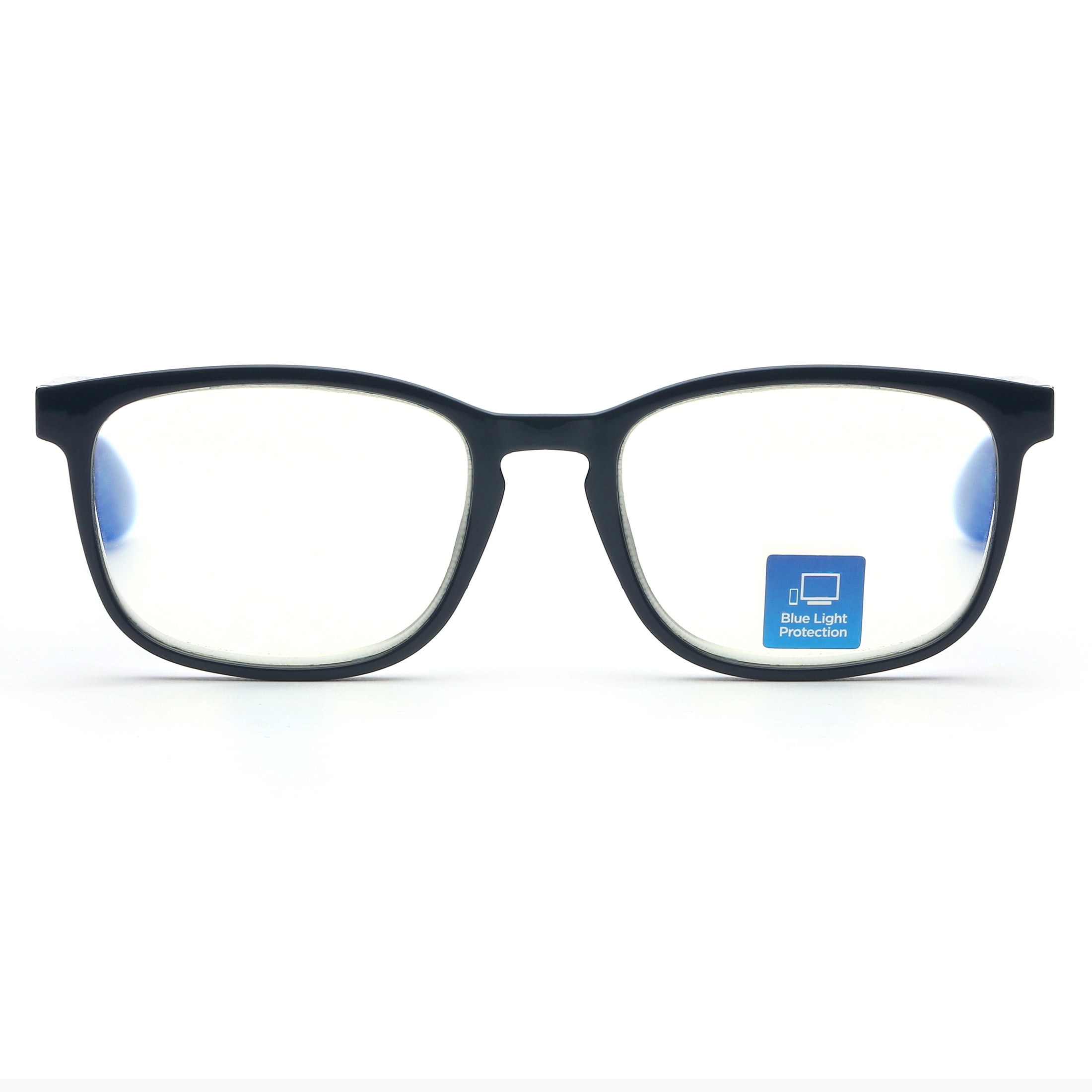 Equate Unisex Pike Bluelight Rectangular Reading Glasses with Case ...