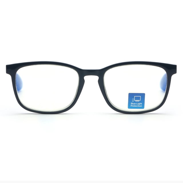 Equate Unisex Pike Bluelight Rectangular Reading Glasses with Case ...