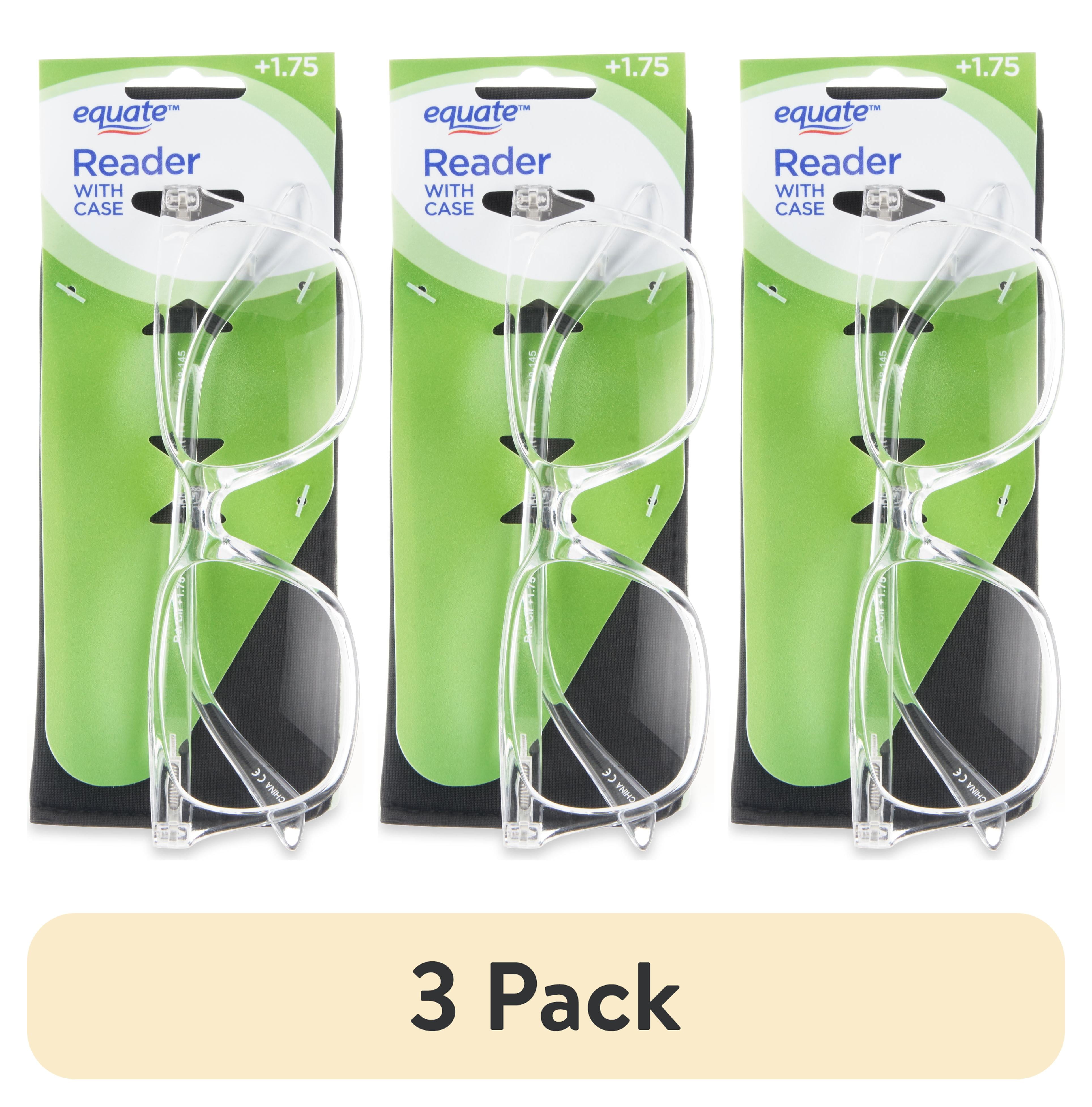 (3 pack) Equate Unisex Rectangular Single Vision Reading Glasses with ...