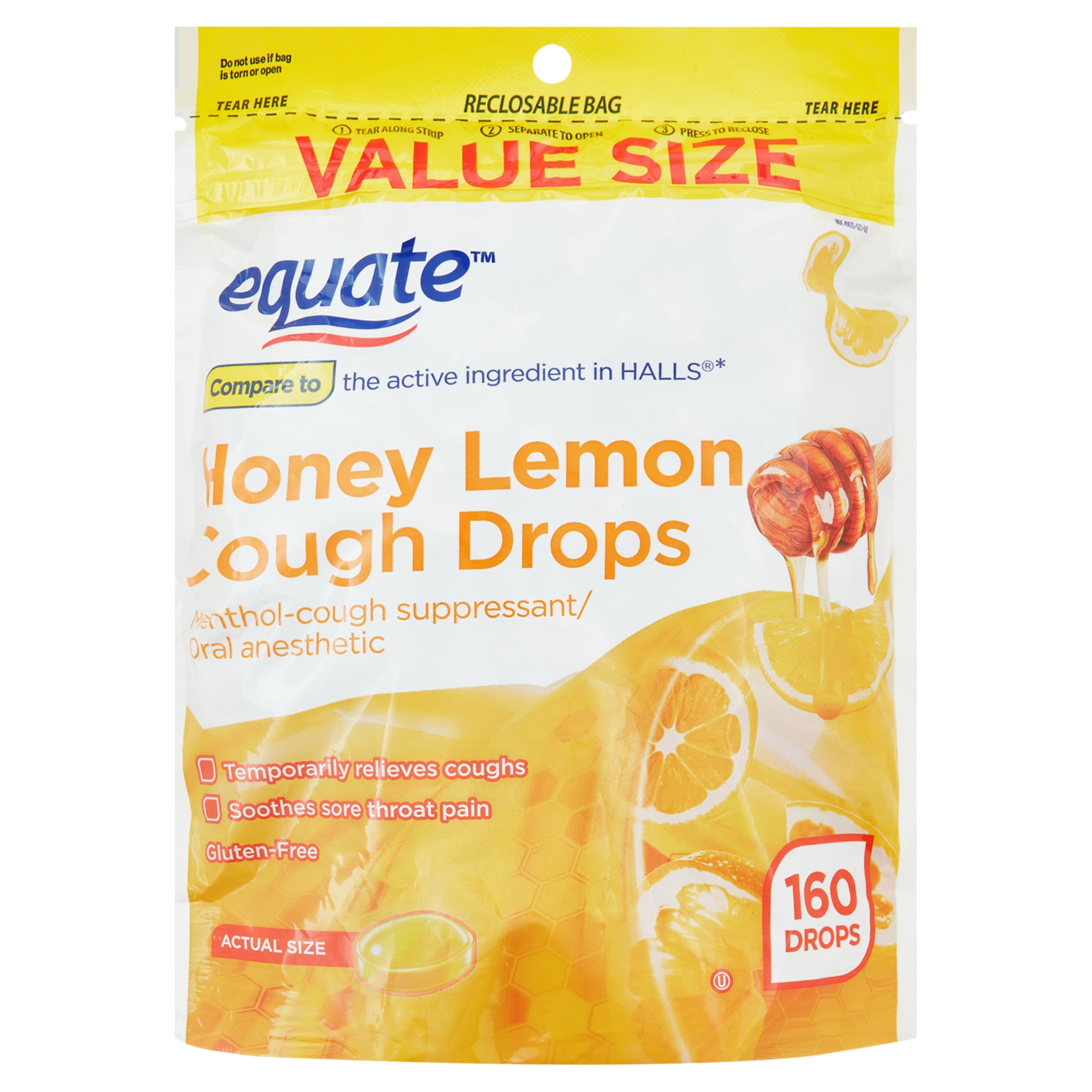 Equate Honey Lemon Cough Drops with Menthol - 160 Nepal | Ubuy