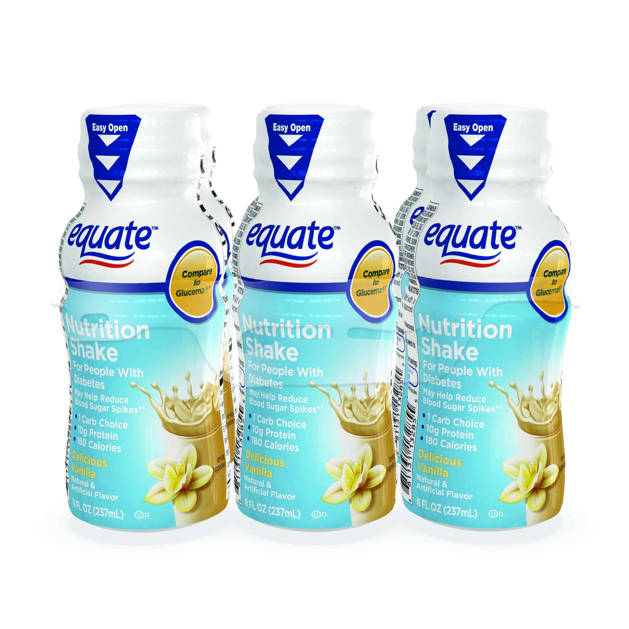 Equate Vanilla Nutrition Shake for People with Diabetes, 6 count ...