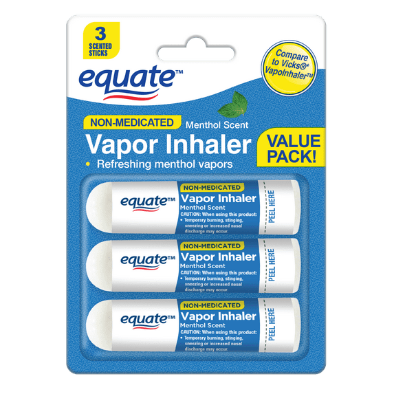 Equate Non-Medicated Vapor Inhaler Stick, Menthol Scent, 3 Count ...