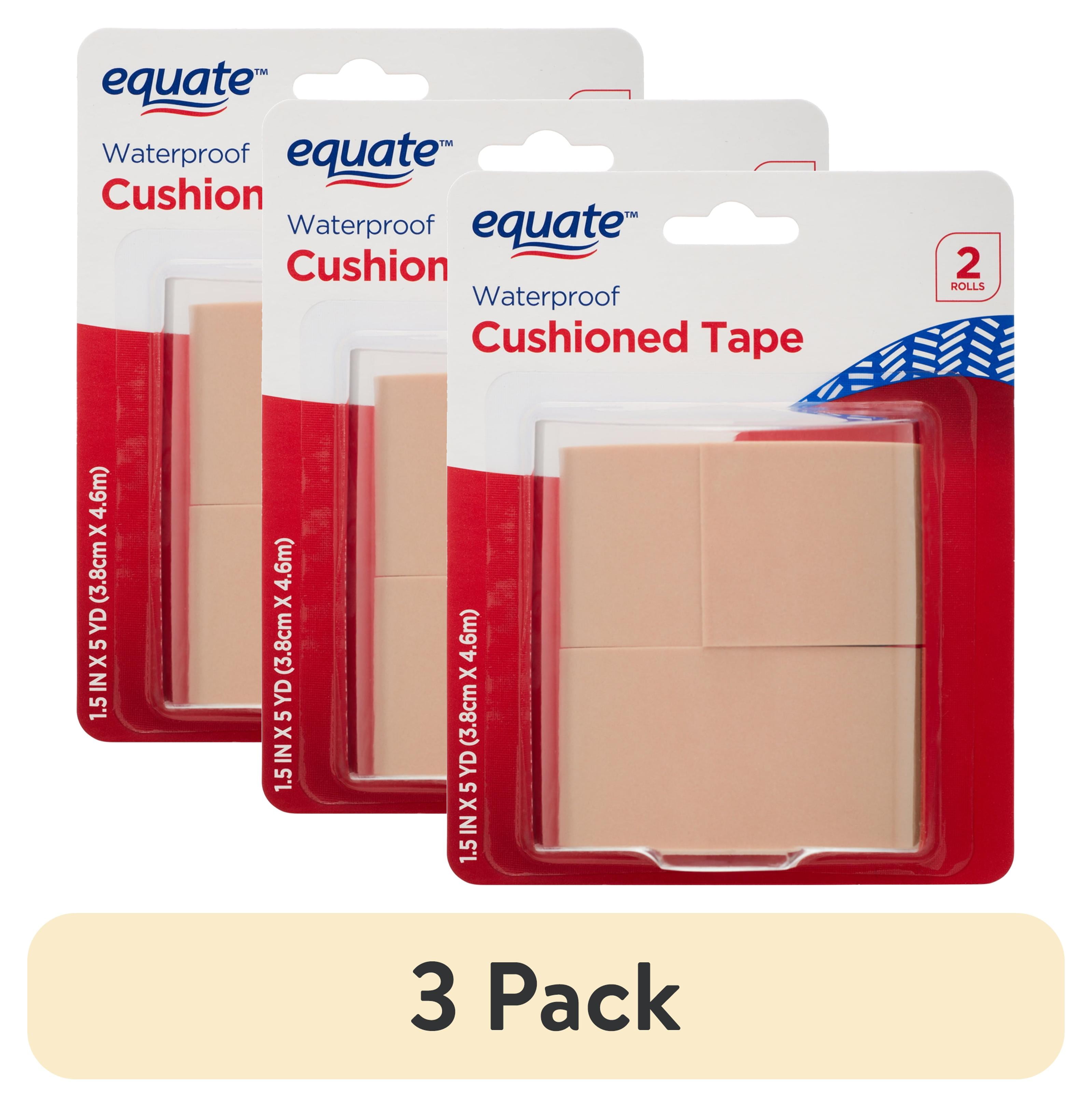 (3 pack) Equate Waterproof Cushioned Tape, 1.5" x 5 yd, 2 Count ...