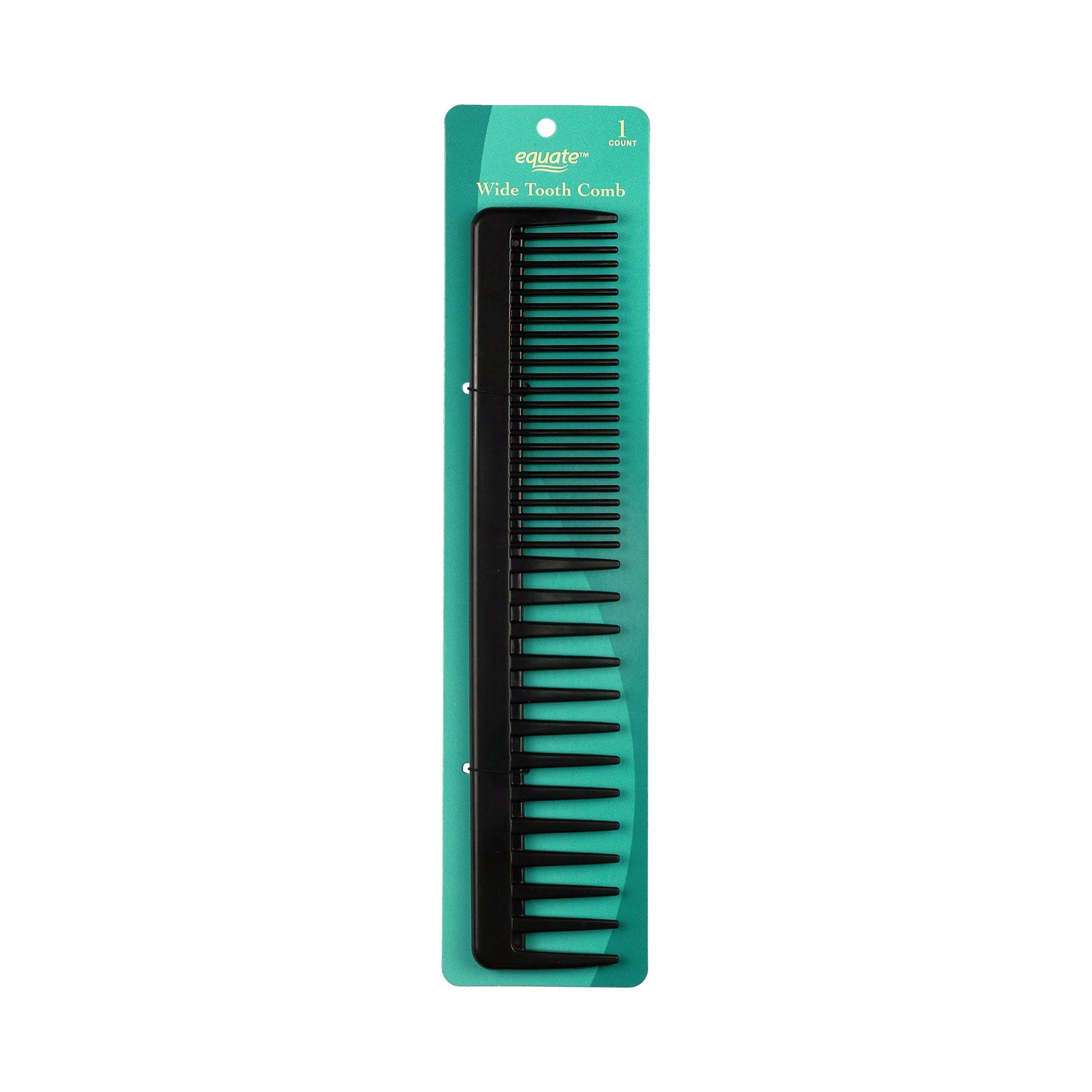 Equate Wide Tooth Comb for Thick Curly Hair, Black, Detangles and ...