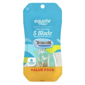 Equate Men's 5 Blade Disposable Razors with Dual Lubrication for Sensitive Shaving - Walmart.com
