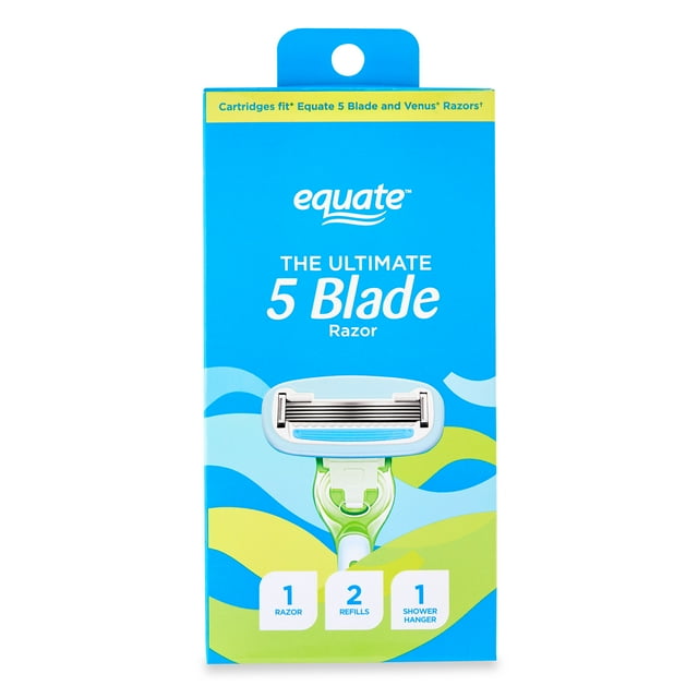 Equate Women's 5 Blade Razor Handle and 2 Razor Cartridges - Walmart.com