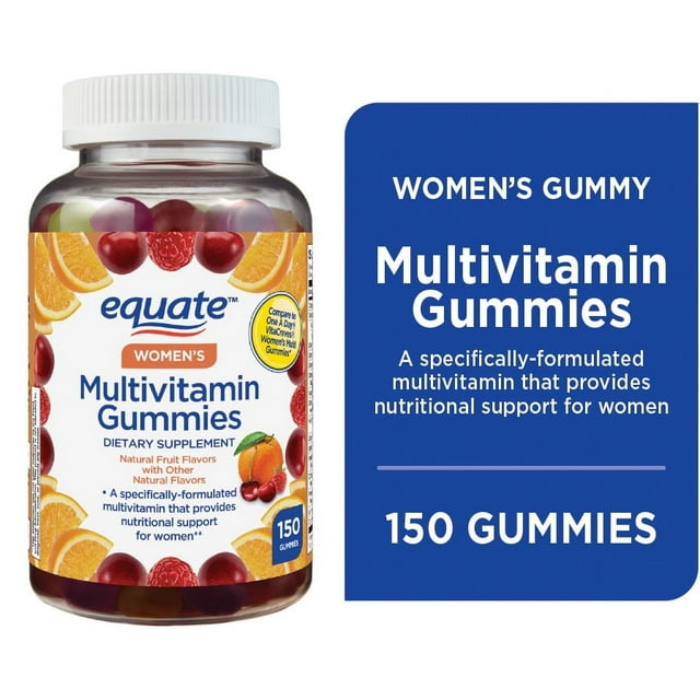 Equate Women's Multivitamin Nutritional Support Gummies, Natural Fruit ...